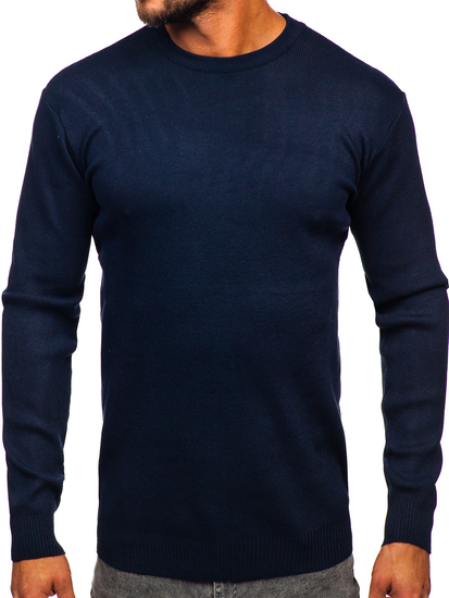 Bolf Herren Pullover Basic Dunkalblau S8506 - Bolf.de