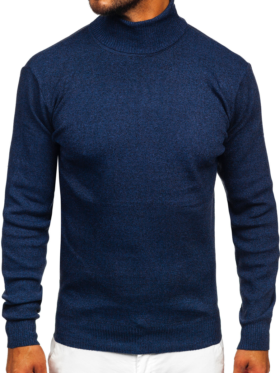Herren Rollkragenpullover Basic Tintenblau Bolf S8515 - Bolf.de