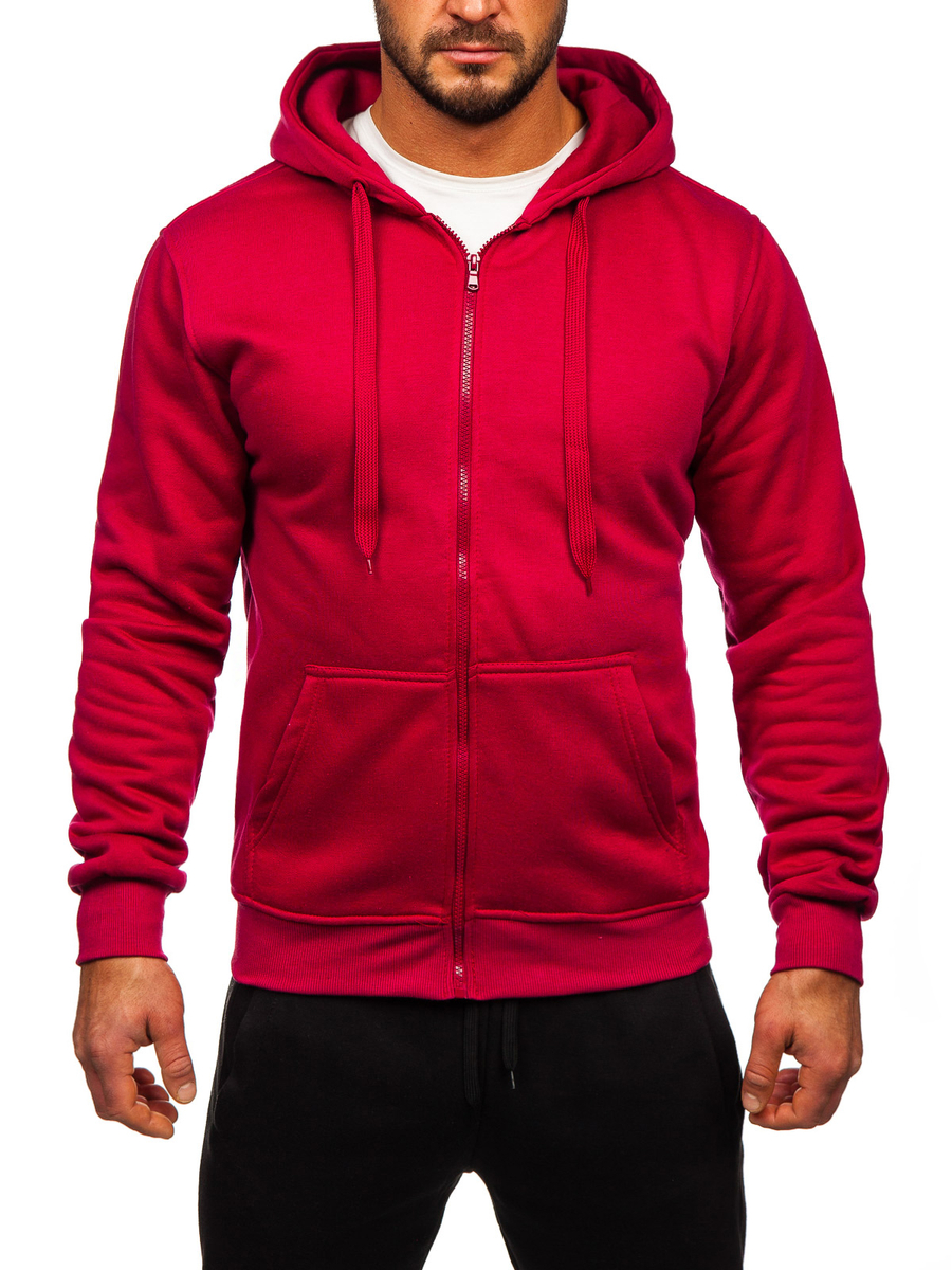 Herren Zweiteiler Trainingsanzug mit Kapuzenpullover Weinrot Bolf D004 - Bolf.de