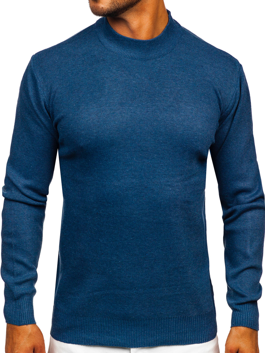 Herren Halb Rollkragenpullover Basic Dunkelblau Bolf S8519 - Bolf.de